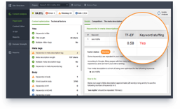 TF-IDF Tool in WebSite Auditor