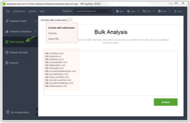 Bulk Analysis | SEO SpyGlass
