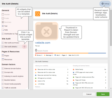 How to Edit Report Templates | Managing Reports | Website Auditor