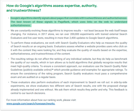 What is E-A-T Google Ranking in SEO?