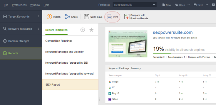 Managing Reports | Rank Tracker